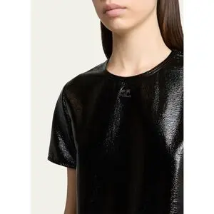 COURREGES Shiny Vinyl Short-sleeve Mini Dress