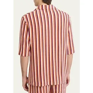 Valentino Garavani Striped Toweling Camp Shirt
