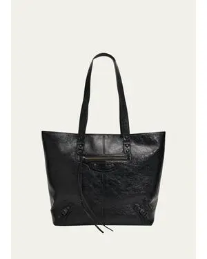 Balenciaga Le City Cabas Tote Bag In Arena Lambskin - Black