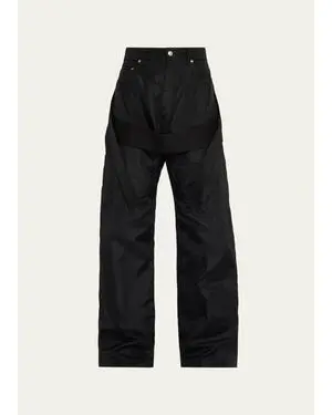 Rick Owens Megastrapped Geth Nylon Canvas Wide-leg Jeans