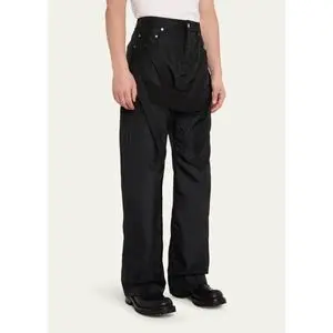 Rick Owens Megastrapped Geth Nylon Canvas Wide-leg Jeans