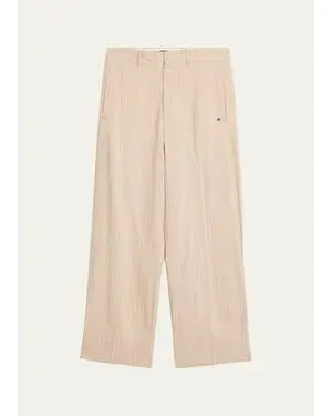 Amiri Striped Linen-blend Tailored Pants