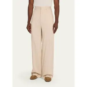 Amiri Striped Linen-blend Tailored Pants