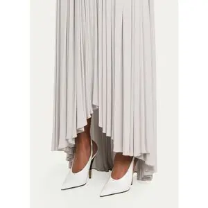 Khaite 100mm Bella Leather Slingback Pumps - Chalk