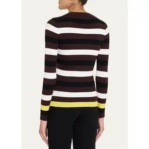 ZANKOV Striped Rib Crewneck Sweater