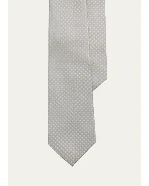 Ralph Lauren Purple Label Diamond-patterned Silk Tie - Grey