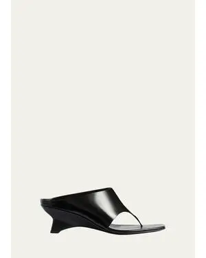 Khaite 55mm Marlow Leather Thong Mules - Black