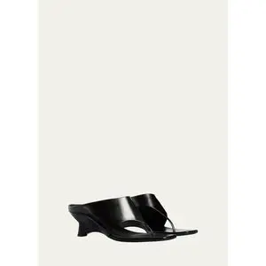 Khaite 55mm Marlow Leather Thong Mules - Black