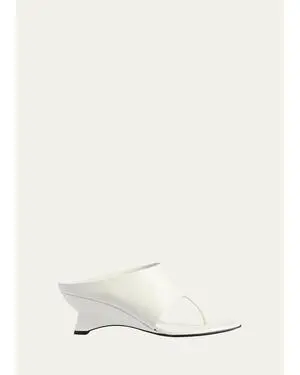 Khaite 55mm Marlow Leather Thong Mules - Chalk