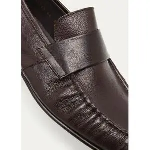 Bergdorf Goodman Buffalo Leather Moc-toe Loafers - Brown