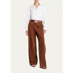 TWP Hudson St Suede Wide-leg Pants