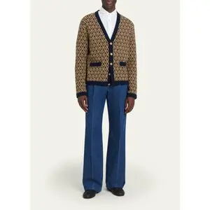 Valentino Garavani Jacquard-knit Wool Cardigan