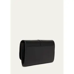 Stella McCartney Stella Ryder Embossed Grainy Eco Vegan Leather Wallet With Strap - Black