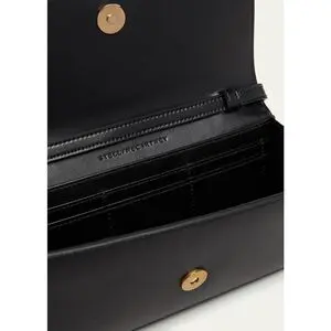 Stella McCartney Stella Ryder Embossed Grainy Eco Vegan Leather Wallet With Strap - Black