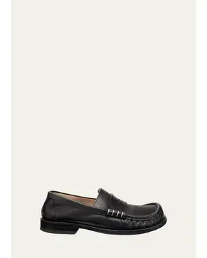 JW Anderson Leather Moccasin-toe Penny Loafers