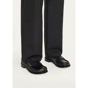 JW Anderson Leather Moccasin-toe Penny Loafers