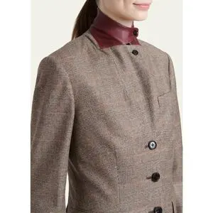 Kiton Wool-cashmere Check Single-breasted Jacket