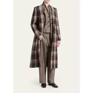Kiton Wool-cashmere Check Single-breasted Jacket