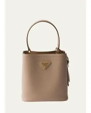 Prada Panier Saffiano Leather Top-handle Bag - Camel