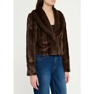 L'Agence Davy Faux Fur Cropped Jacket