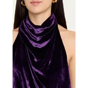 Prabal Gurung Draped Velvet Halter Dress