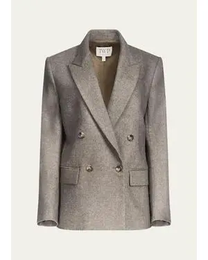 TWP Harper Double-breasted Herringbone Blazer