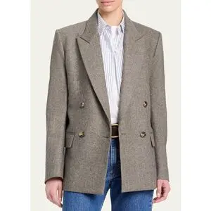 TWP Harper Double-breasted Herringbone Blazer