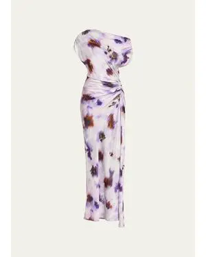 A.L.C. Poppy One-shoulder Satin Midi Dress