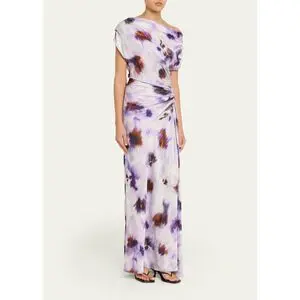 A.L.C. Poppy One-shoulder Satin Midi Dress