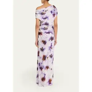 A.L.C. Poppy One-shoulder Satin Midi Dress