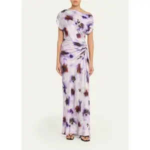 A.L.C. Poppy One-shoulder Satin Midi Dress