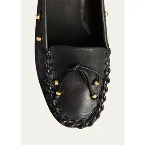 Khaite 45mm Milly Leather Moccasin Pumps