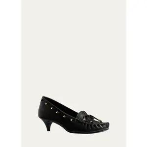 Khaite 45mm Milly Leather Moccasin Pumps