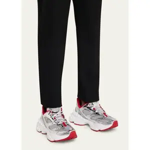 CHRISTIAN LOUBOUTIN So Flo Mesh & Metallic Leather Runner Sneakers