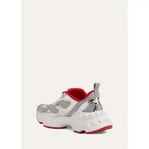 CHRISTIAN LOUBOUTIN So Flo Mesh & Metallic Leather Runner Sneakers