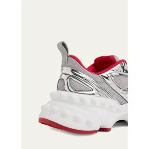 CHRISTIAN LOUBOUTIN So Flo Mesh & Metallic Leather Runner Sneakers