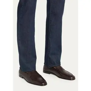 Bergdorf Goodman Buffalo Leather Penny Loafers - Brown