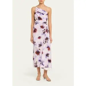 A.L.C. Juno Asymmetric Floral Midi Dress