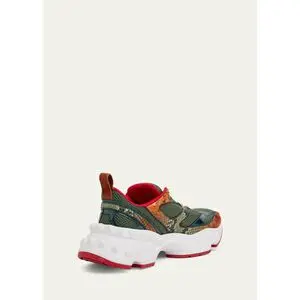 CHRISTIAN LOUBOUTIN So Flo Mesh & Snakeskin Runner Sneakers