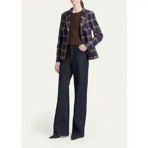 Kiton Plaid Single-breasted Blazer