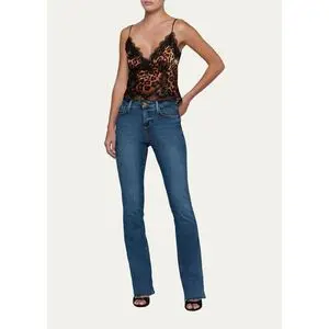 L'Agence Kimber Leopard Silk Lace Cami