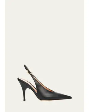 GIANVITO ROSSI 95mm Sofia Leather Slingback Pumps - Black