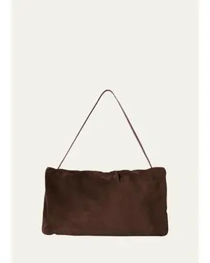 THE ROW Bourse Xl Shoulder Bag In Suede - Mocha