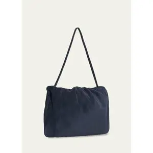 THE ROW Bourse Xl Shoulder Bag In Suede - Navy