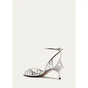 ALEXANDRE BIRMAN 50mm Solene Metallic Leather Sandals