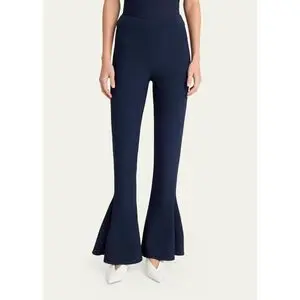Stella McCartney Compact Knit Peplum Flare Pants