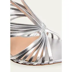 GIANVITO ROSSI 105mm Metallic Leather Slingback Sandals