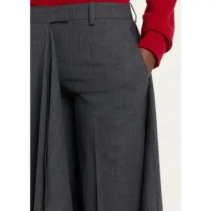 Michael Kors Asymmetric Overskirt Straight-leg Trousers