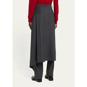 Michael Kors Asymmetric Overskirt Straight-leg Trousers