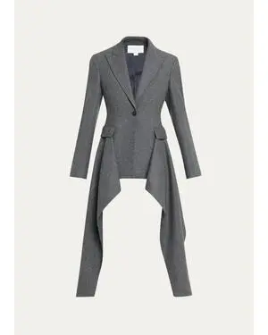 Michael Kors Draped Single-button Wool Blazer